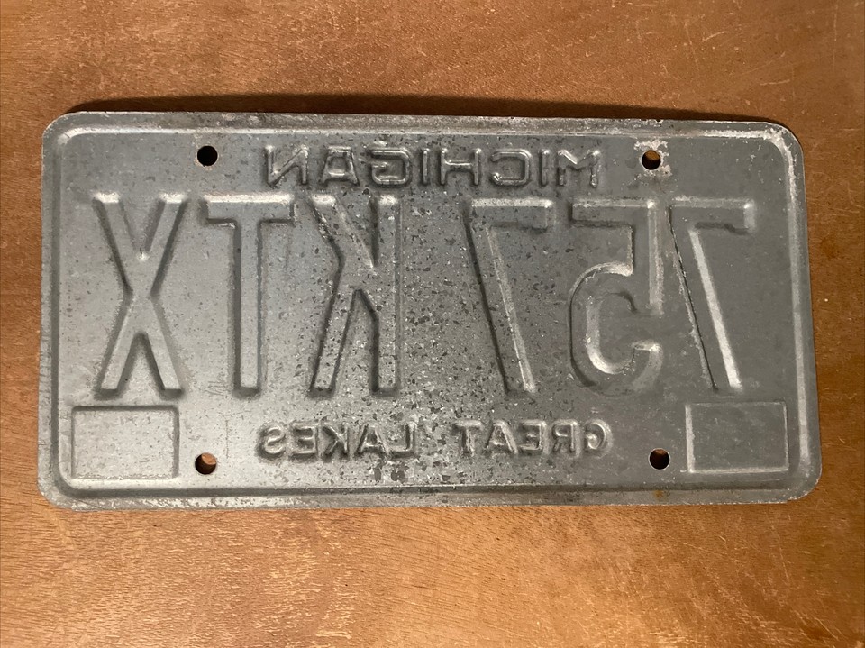 1992 Michigan License Plate Great Lakes Blue # 757-KTX | eBay
