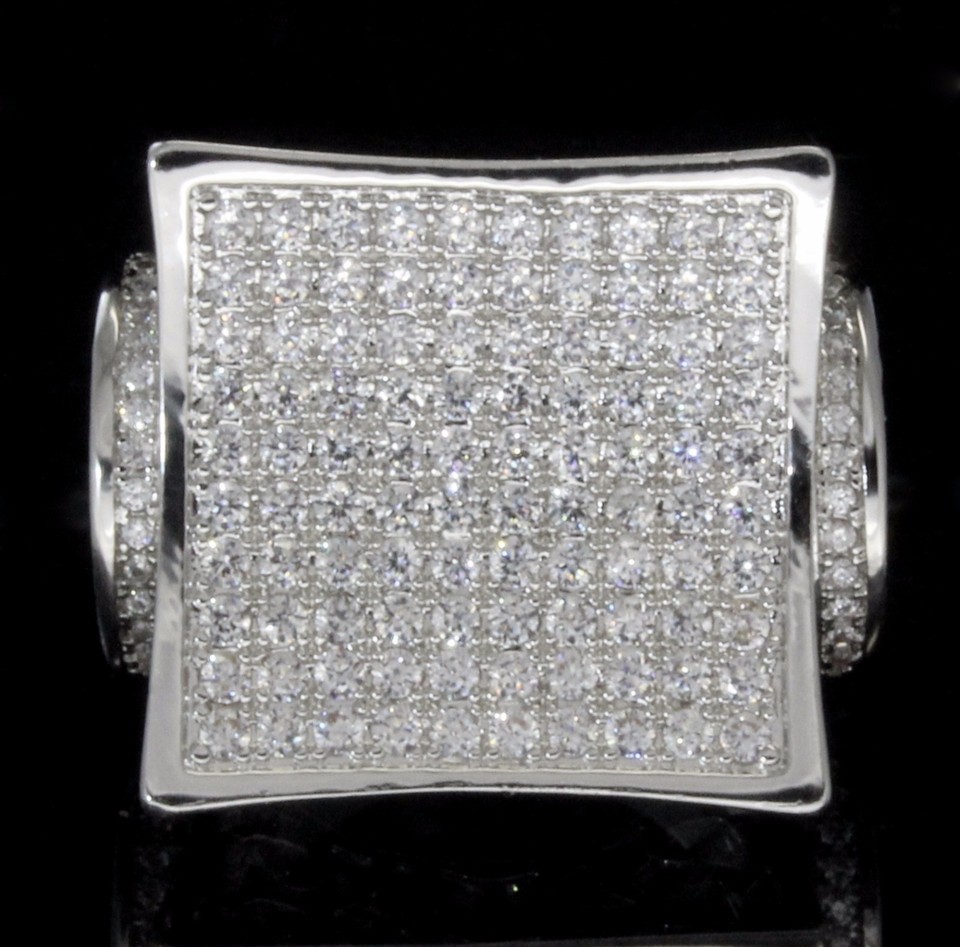 Mens Cubic Zirconia Pinky Ring Kite Design 18k Gold Plated Cz Rapper ...