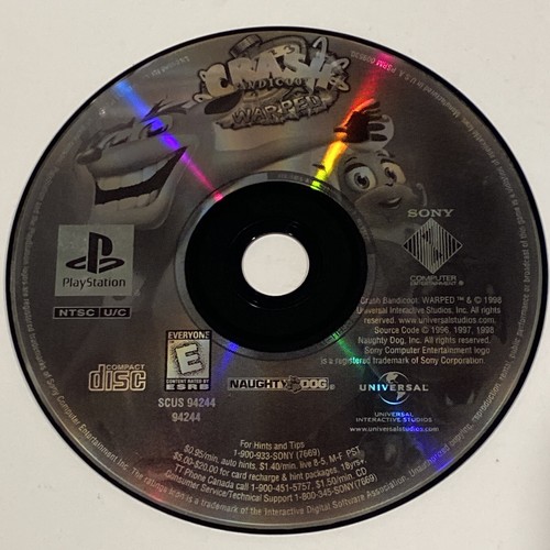 Crash Bandicoot 3: Warped (PlayStation 1, 1998) PS1 Game Disc Only | eBay