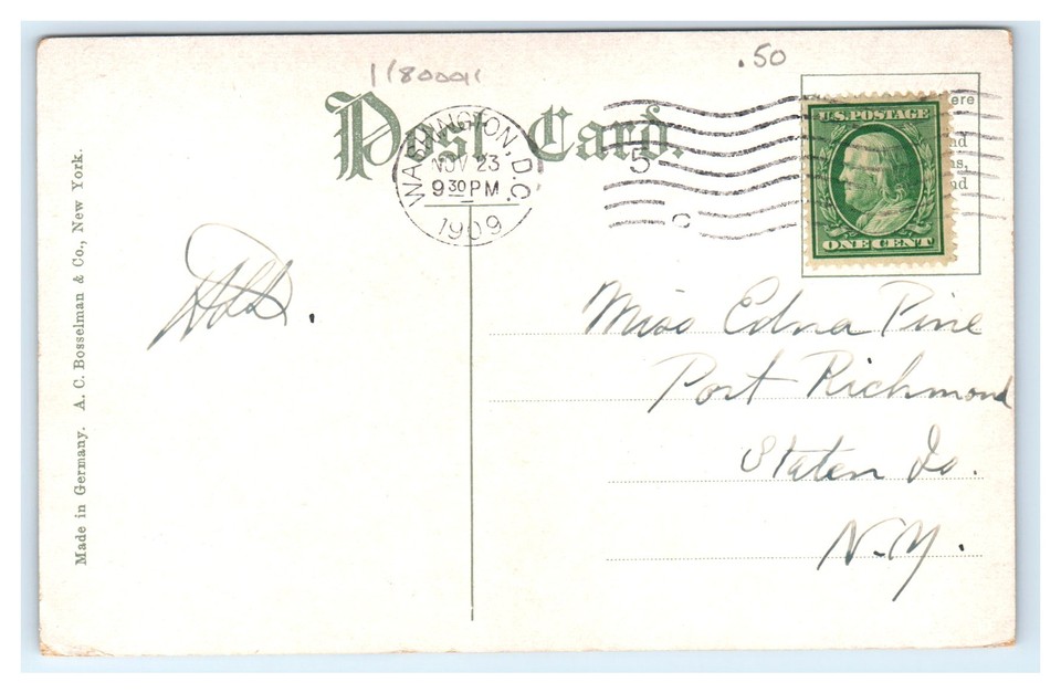 1909 Washington, DC Postcard- SMITHSONIAN INSTITUTE WASHINGTON D C | eBay