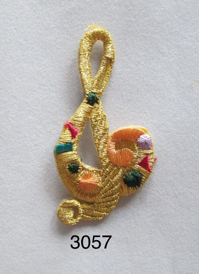 Gold,Green,Red Ruby Music Note Embroidery Iron On Applique Patch /ea | eBay