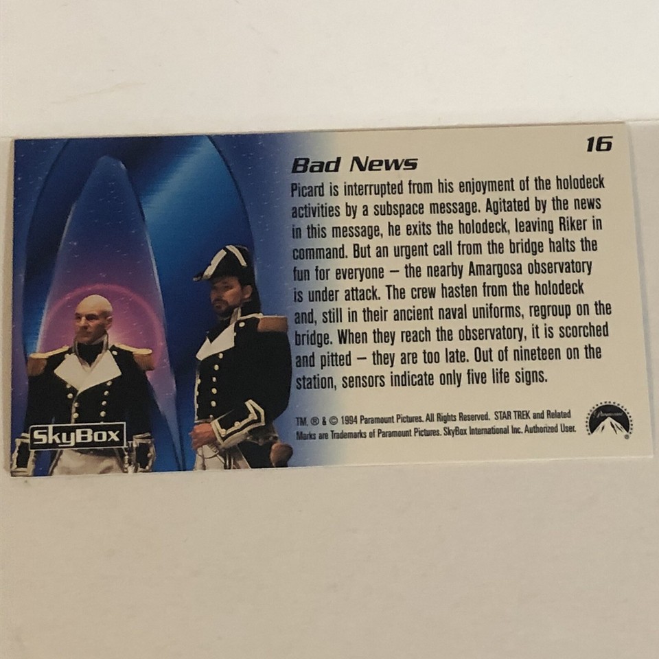 Star Trek Generations Widevision Trading Card 16 Patrick Stewart ...