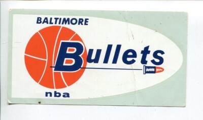 Baltimore Bullets 1960s Vintage Decal Transfer 5.5x3 Inches Cool 84233 ...