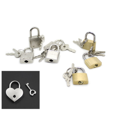 1PC Mini Padlock SILVER or Brozen COLOR Small Tiny Box Lock with Keys ...