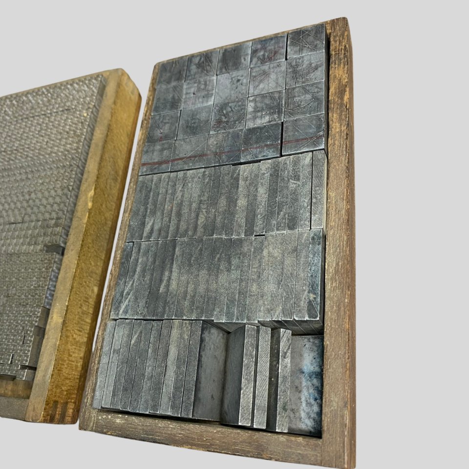 Vintage Japanese Metal Letterpress Type Set – Kanji Printing Blocks | eBay