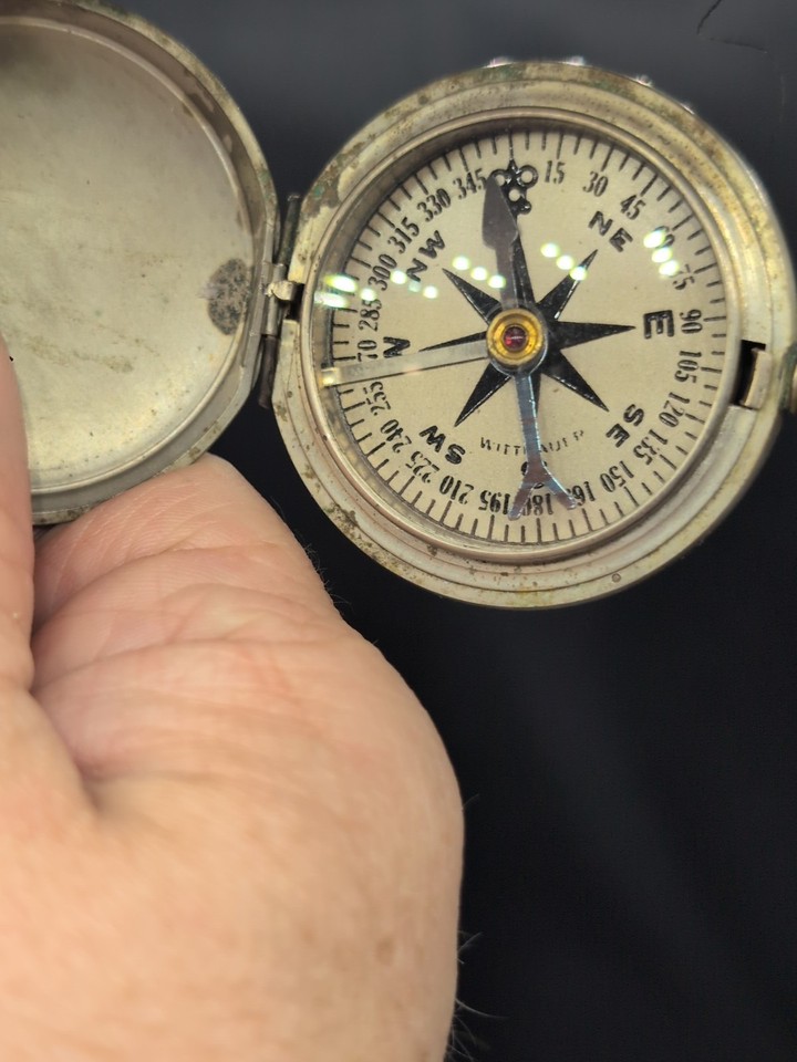 WWI/2 US Army nickel US marked pocket compass marked MFR’s Part No. K ...