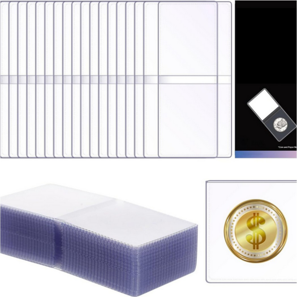 2x2 Safe Coin Flips 100 Thick 7mil 2 Pocket Unplasticized Vinyl ...