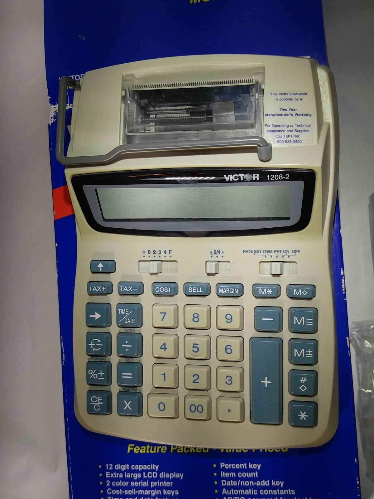 Victor Color Printing Calculator 1208-2 Compact and Reliable Adding ...