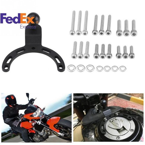 1PC Adjustable Black Motorcycle Tank Cap Phone Mount Bracket Holder ...