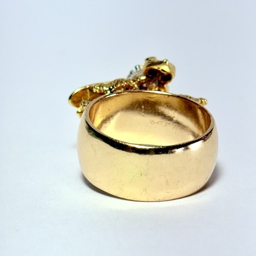 Custom 18K Gold 0.84ctw Diamond Ruby Insect 14K Wed-Lok Size 8.5 Band ...