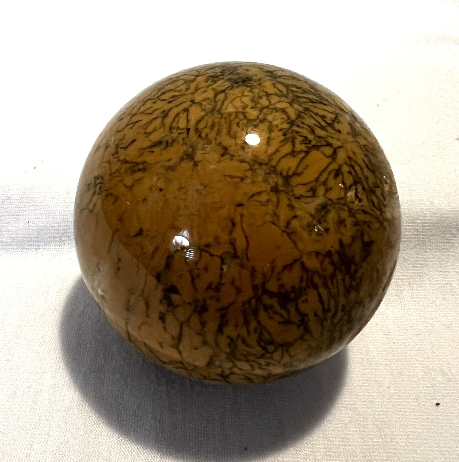 ORANGE MUSTARD AGATE 2 1/2" ORB SPHERE 11 oz POLISHED STONE 295g MARBLE ...