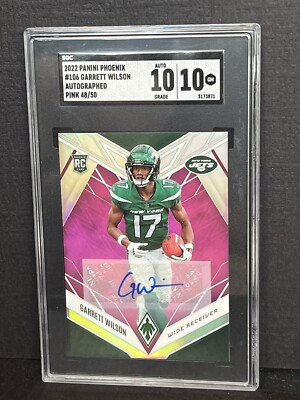 2022 Panini Phoenix Garrett Wilson Auto Rookie Pink /50 #106 SGC 10/10 ...