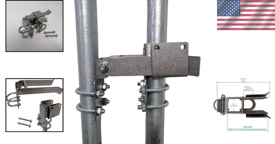 Adjustable Chain Link Gate Latch - Heavy Duty for Double Gates 1-3/8 ...
