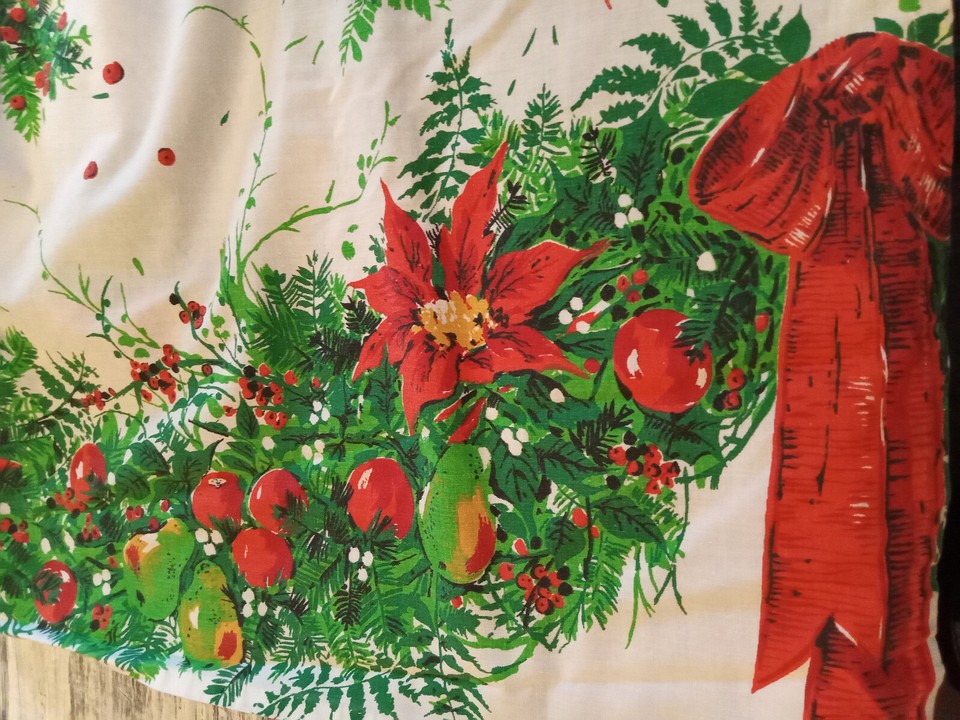 Vintage Square Christmas Tabel Cloth/Fabric ,Spring Mills Inc | eBay