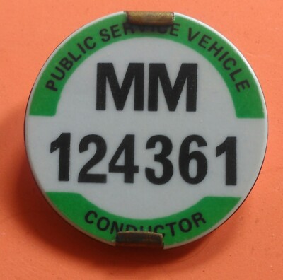 PSV BUS CONDUCTOR BADGE - PCV PUBLIC SERVICE VEHICLE BADGE - MM.124361 ...