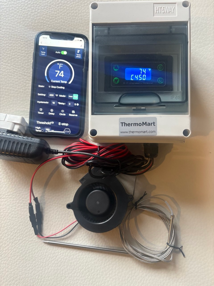 Wifi Plug & Play 12V Temperature Controller+Fan+Timer Charcoal BBQ ...