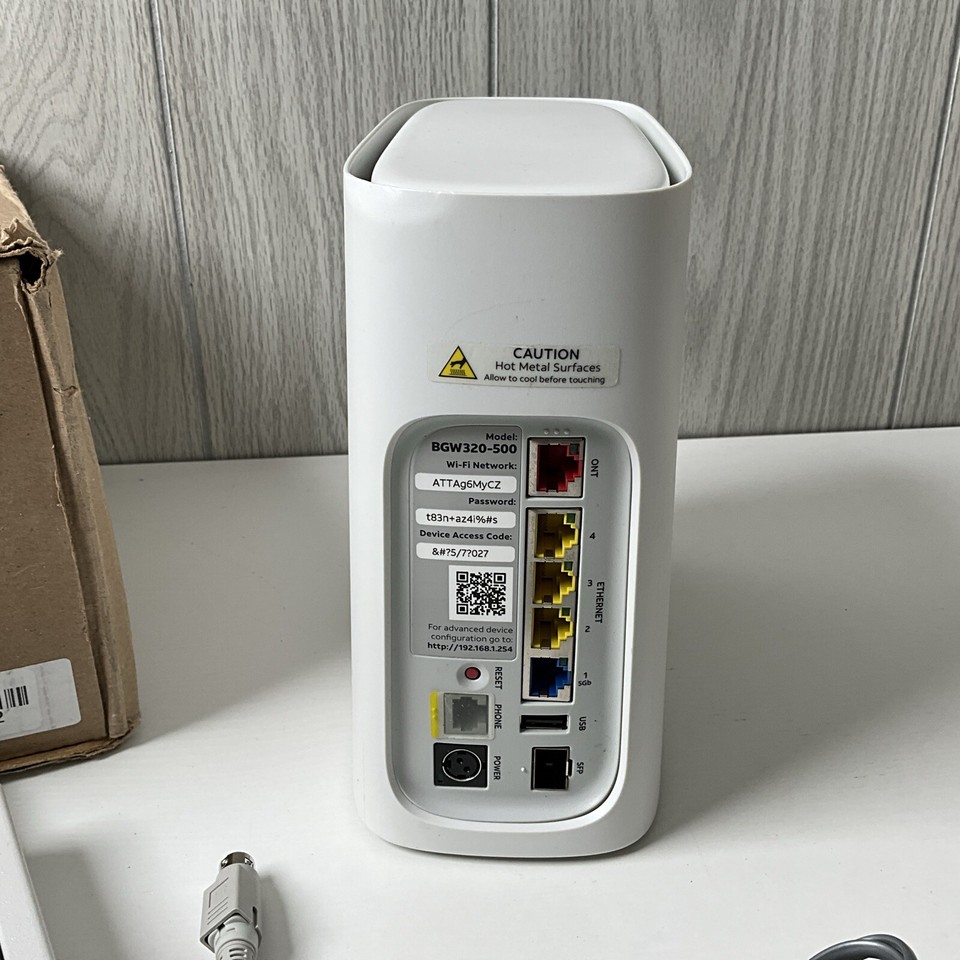 AT&T Fiber Broadband Gateway BGW320-500 Wi-Fi Modem Router Bundled ...