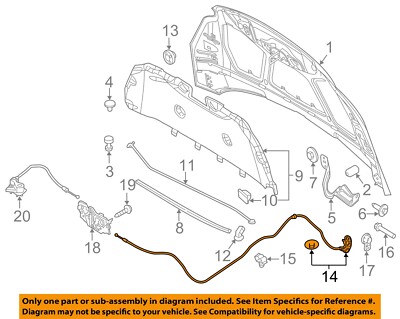 FORD OEM 12-18 C-Max,Focus Hood Hood Components-Release Cable ...