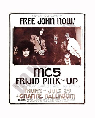 July 29 1971 MC5 At Grande Ballroom Grande Ballroom Detroit MI 8x10 ...