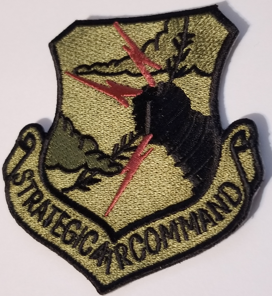 US AIR FORCE SAC "STRATEGIC AIR COMMAND" SUBDUED PATCH 3" wide x 3 ...