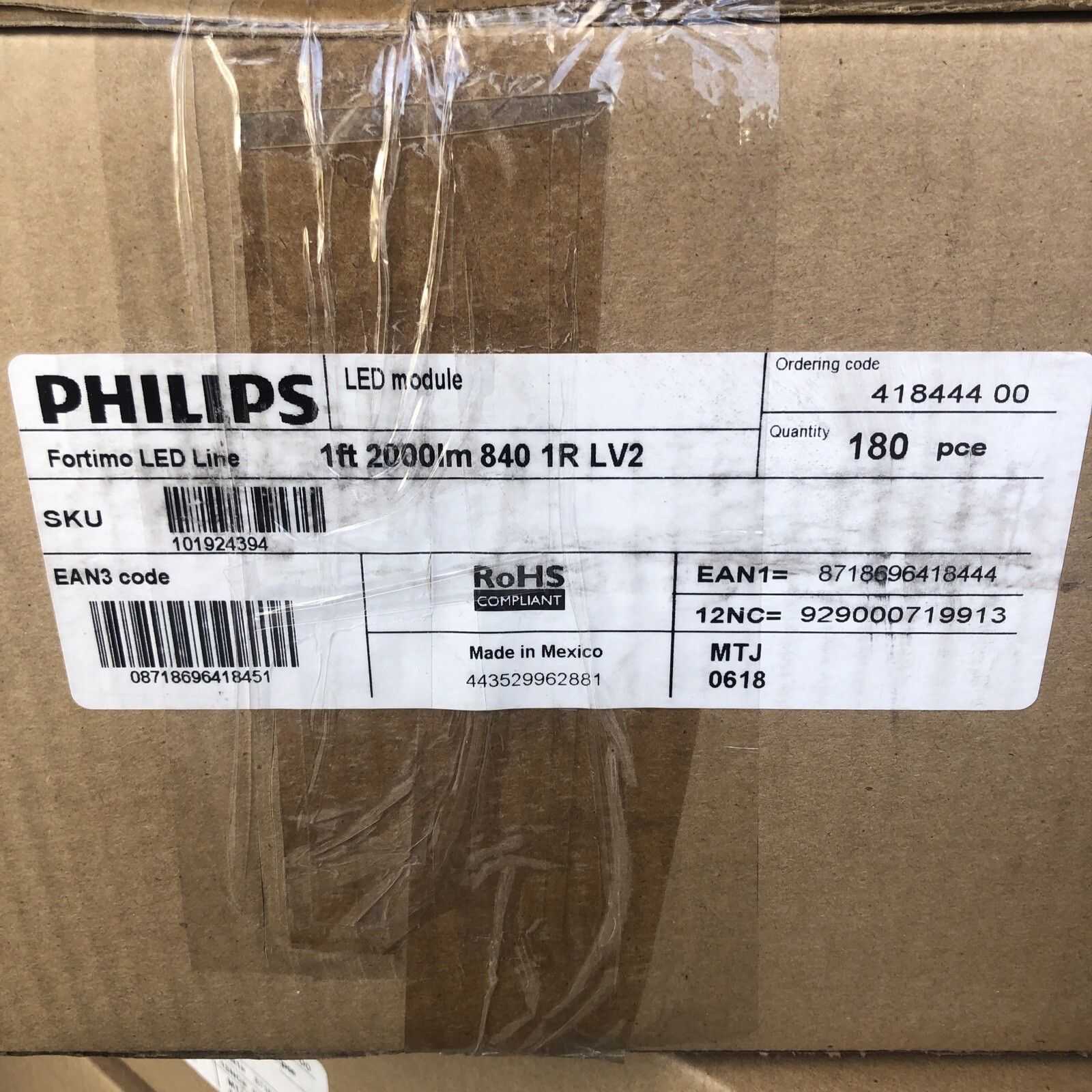 Philips Fortimo LED Line 1ft 840 1R LV2 2000lm Linear Luminaire | eBay