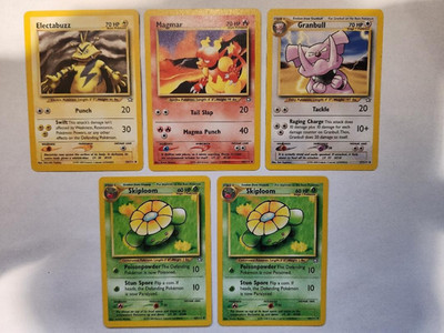Pokémon TCG Neo Genesis LOT Electabuzz 33/11 Magmar 40/111 Skiploom 49/ ...