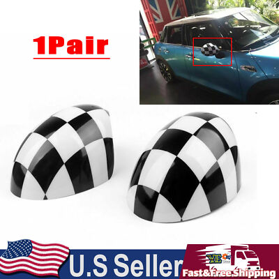R56 Fold Covers Cooper Power R57 Checkered 2x WING Mirror Mirror MINI ...