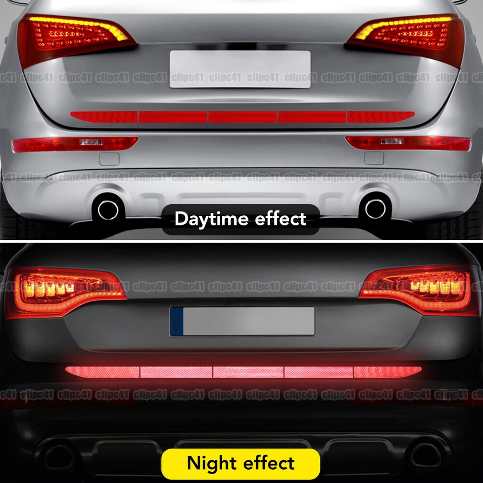 Red Reflective Strip Car Bumper Safety Warning Sticker Tape Trims ...