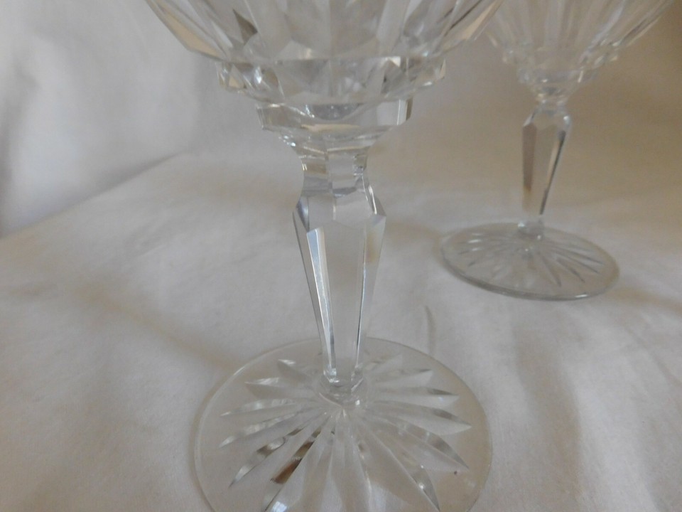 Set of three vintage cut crystal water glasses signed St Louis star ...