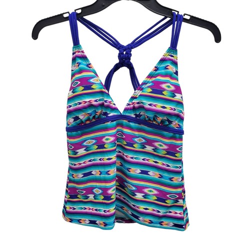 Hula Honey Women's Bright Neon Blue Southwest Navajo Pattern Macrame ...