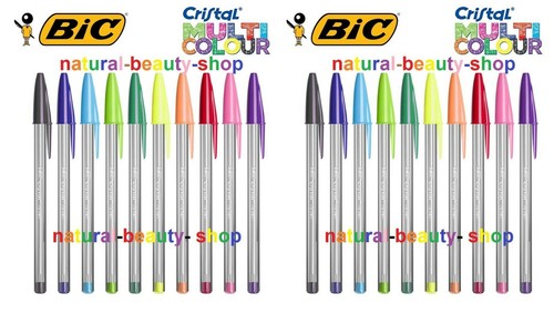 20 x BIC Cristal Multicolour Ballpoint Pens, Assorted Colour Loose Pens ...