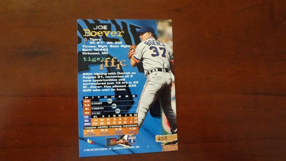 1994 TOPPS STADIUM CLUB # 458 JOE BOEVER BASEBALL CARD | eBay
