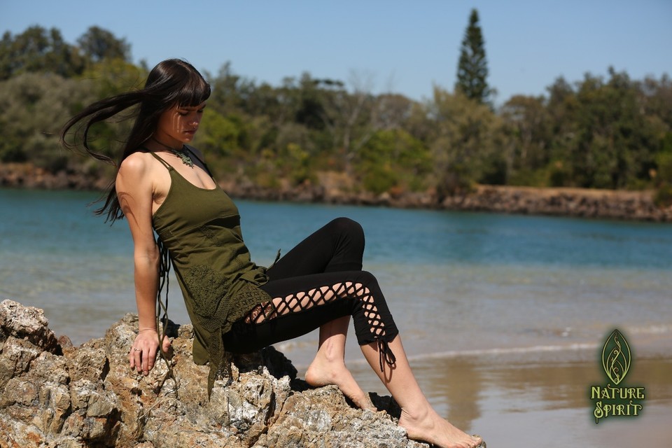 Boho Festival Fairy Leggings, Gypsy Pixie Goa Tribal Corset Capri ...