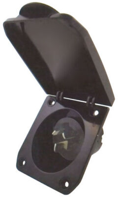 Recess Mounted Power Outlets With 3 Pin Plugs Weatherproof Lid Black ...