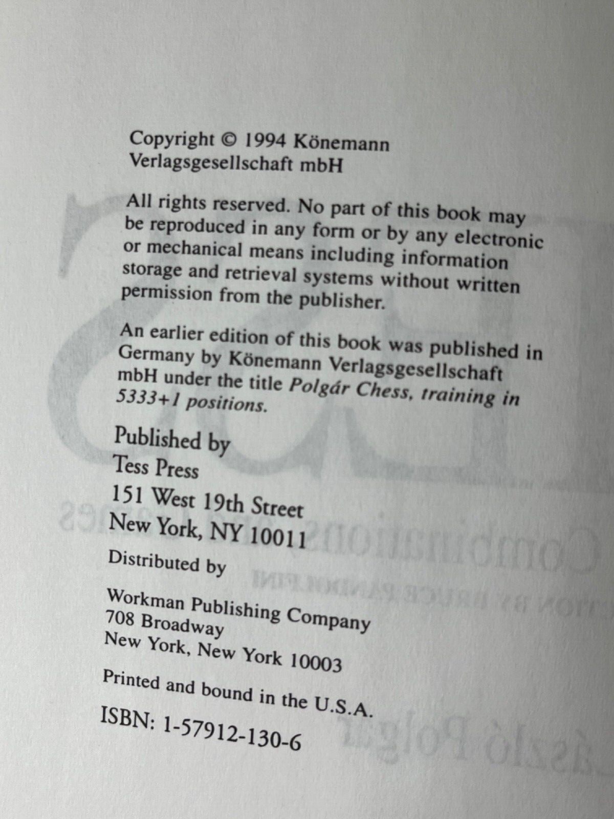 Chess 5334 Problems Combinations & Games by Laszlo Polgar 1994 ...