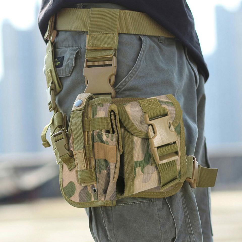 Military Drop Leg Holster Tactical Thigh Pistol Gun Pouch Right Hand ...