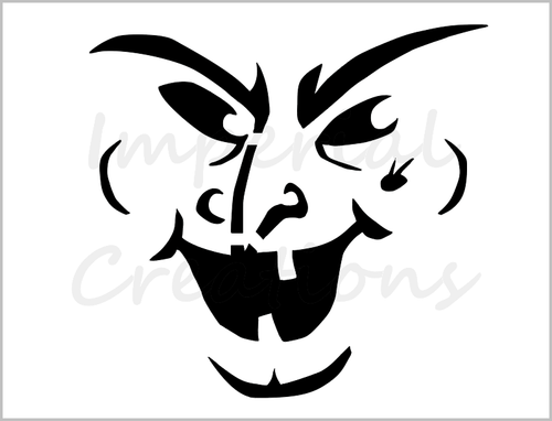 Evil Witch Face Stencil Halloween Pumpkin Carving 8.5" x 11" Reusable ...
