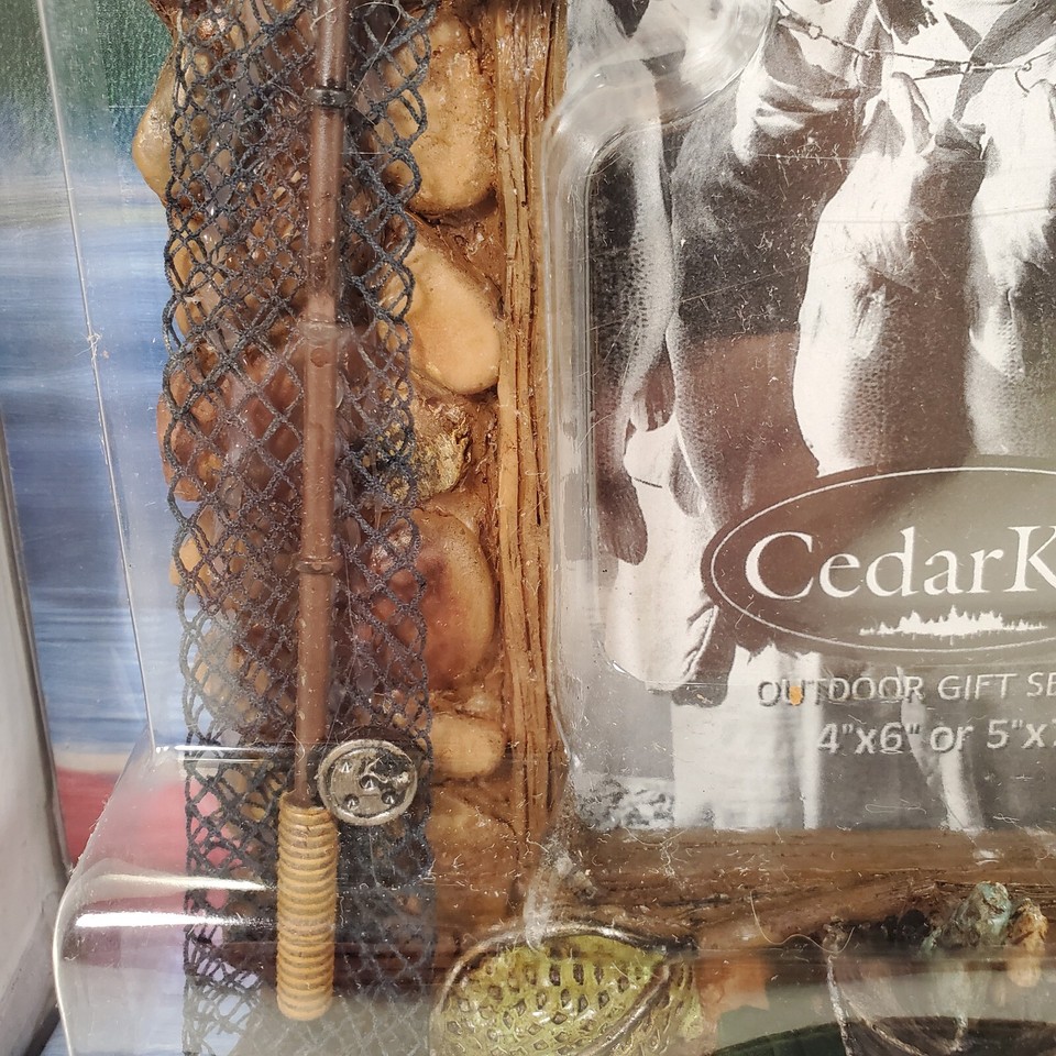 Cedar Key Large Stone Fishing Theme Picture Frame 4x6 & 5x7" Free ...