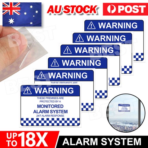 up18x Alarm System Monitored Warning Security Stickers Waterproof ...