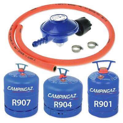 GAS BOTTLE REGULATOR 1m ORANGE HOSE CAMPINGAZ 907 904 901 BUTANE ...