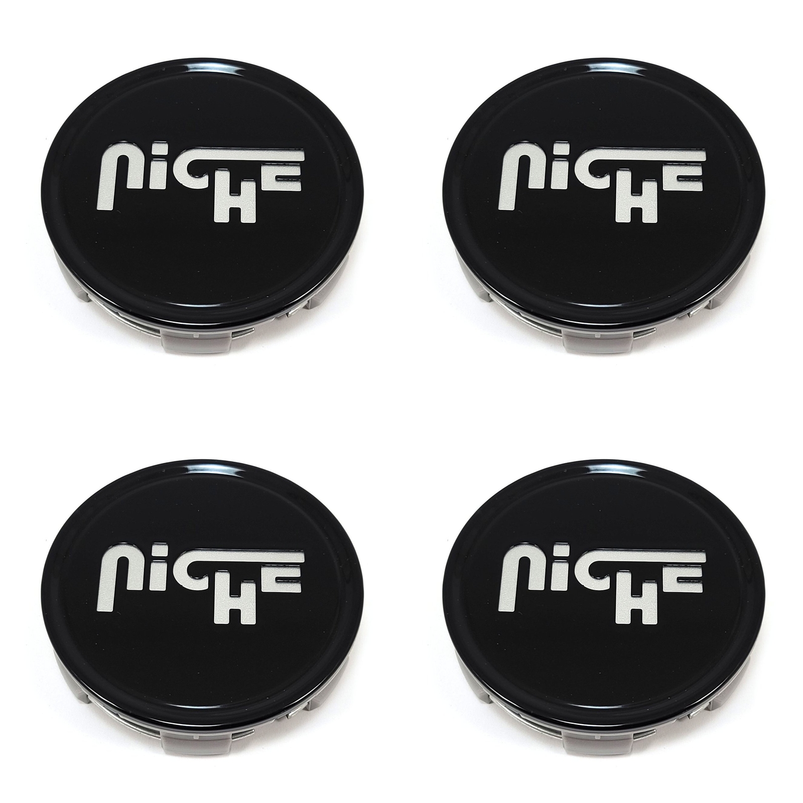 4 Niche Black Wheel Center Hub Caps 2.95" for 5/6L M225 Vice M226 Vice ...