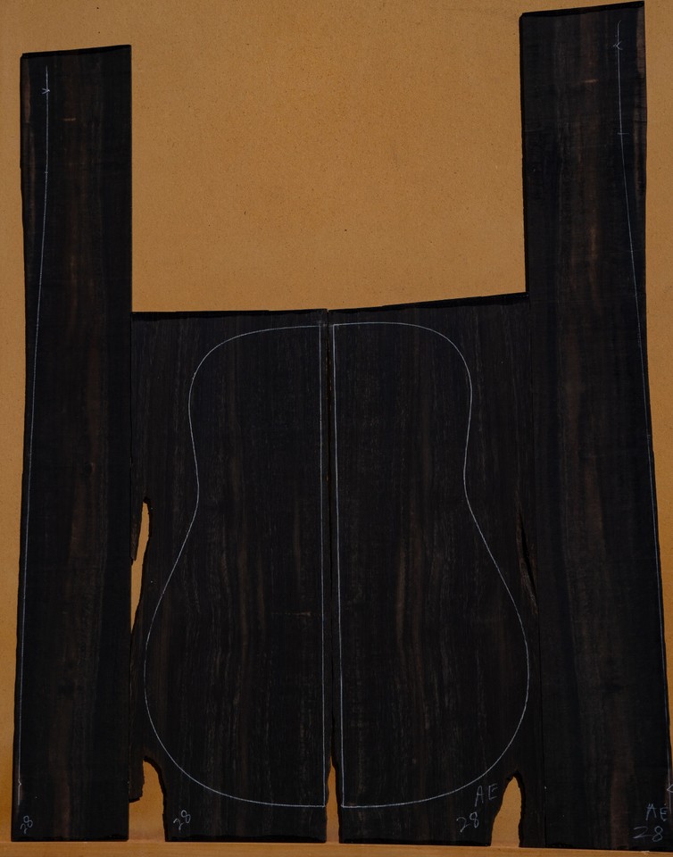 African Ebony Guitar Set #28 Dred Size Back and Sides note defects* | eBay