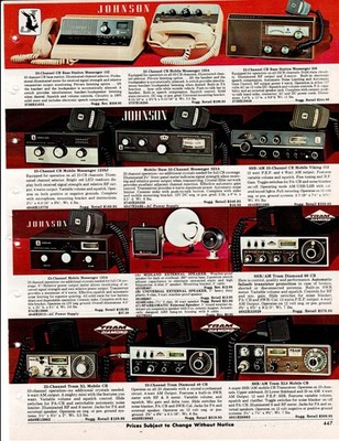 VINTAGE 1976 JOHNSON CB RADIOS MOBILE MESSENGERS CATALOG AD PHOTO PRINT ...