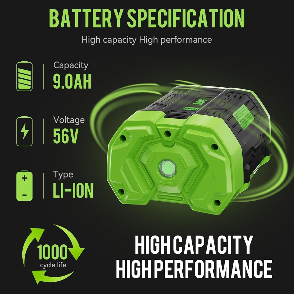 56V 10Ah POWER Lithium-Ion BA4200 BA2800T Battery For EGO BA5600T Power ...