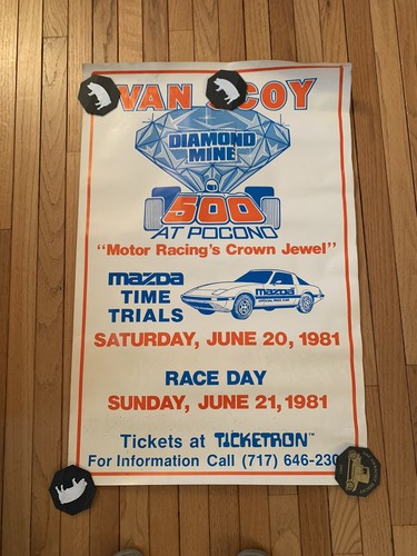 Van Scoy Diamond Mine 500 Poster At Pocono 1981 Indy AJ Foyt Damaged | eBay