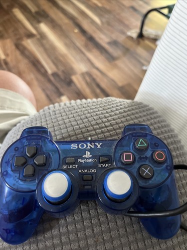 Tested OEM PlayStation PS2 Controller DualShock 2 Ocean Clear Blue SCPH ...