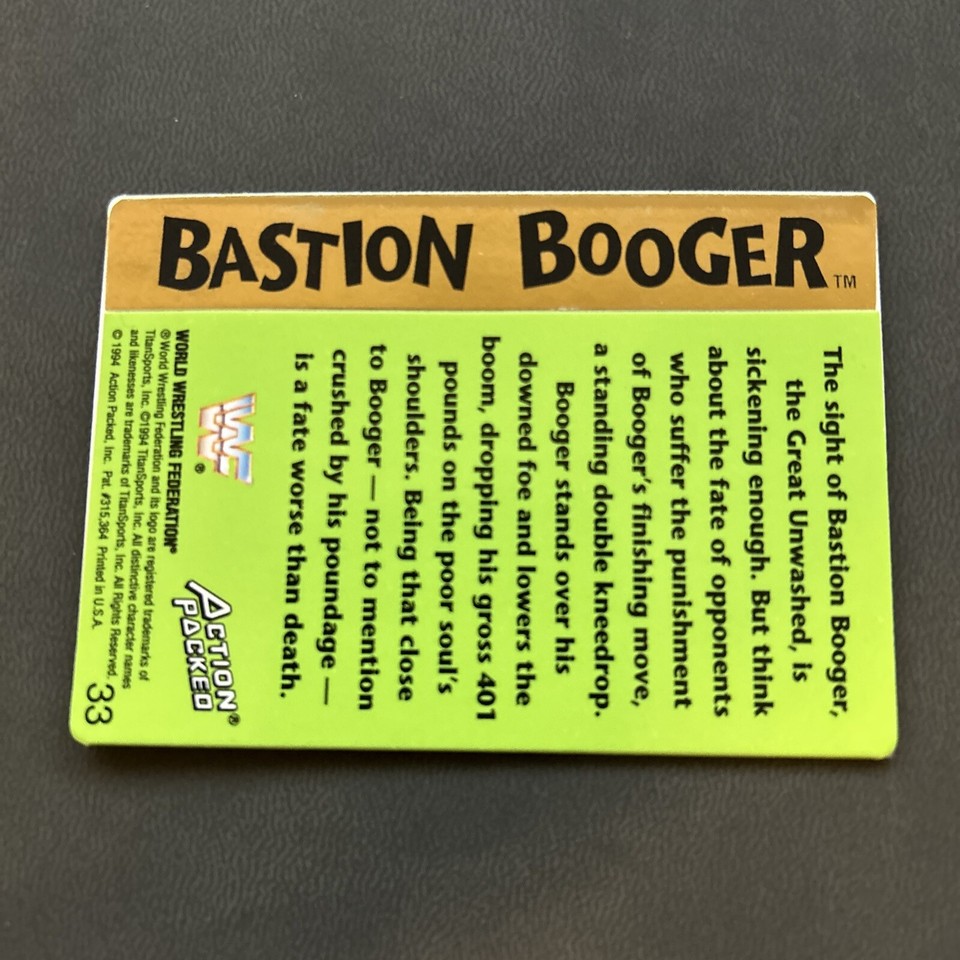 1994 WWF Action Packed COLOSSAL CRUSHERS #33 BASTION BOOGER | eBay