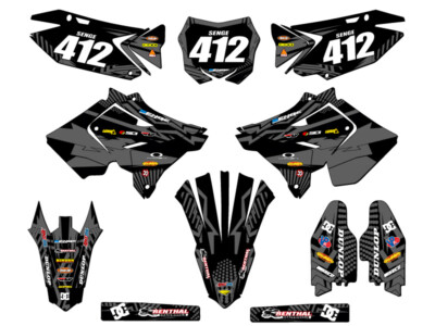 2001-2014 fits POLISPORT RESTYLE (RMZ STYLE) RM 250 MAYHEM Black Senge ...