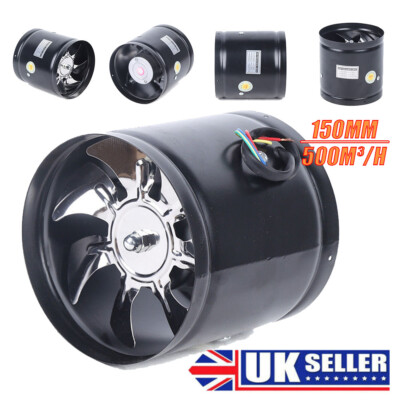 40W High Temperature Inline Extractor Fan 150mm Chimney Flue Liner ...