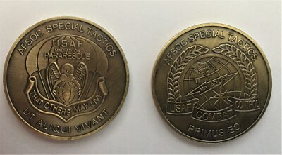 USAF Combat Control CCT Pararescue PJ Brass Challenge Coin #3 SOCOM ...